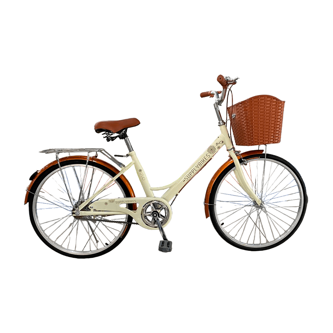 BICICLETA RIN 24 BEIGE BMX SUPPLY SIFRINA CON ACCESORIOS