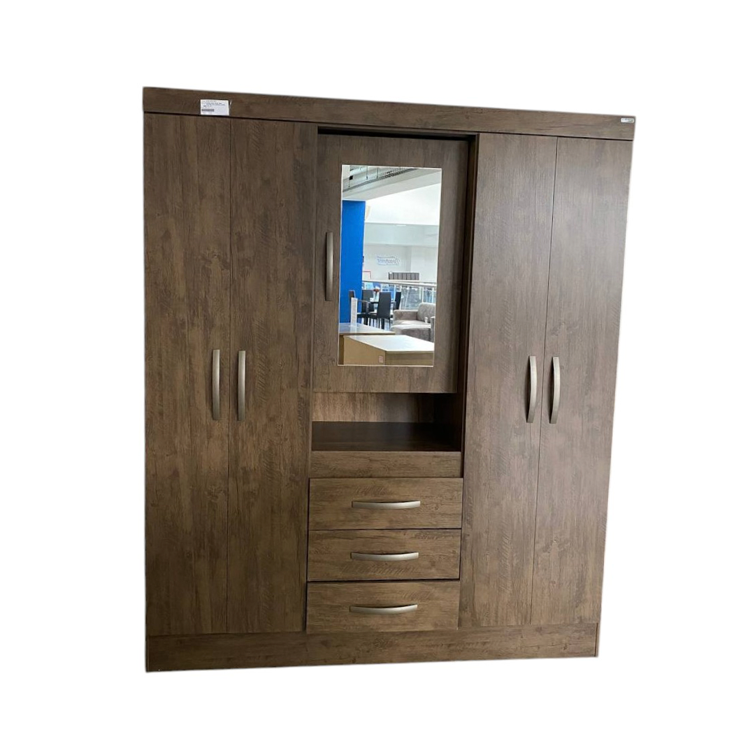 ROPERO PERU 5PTAS 3GAV CASTAÑO W/C/ ESPEJO 3 CAJAS MMA0007 832331.3