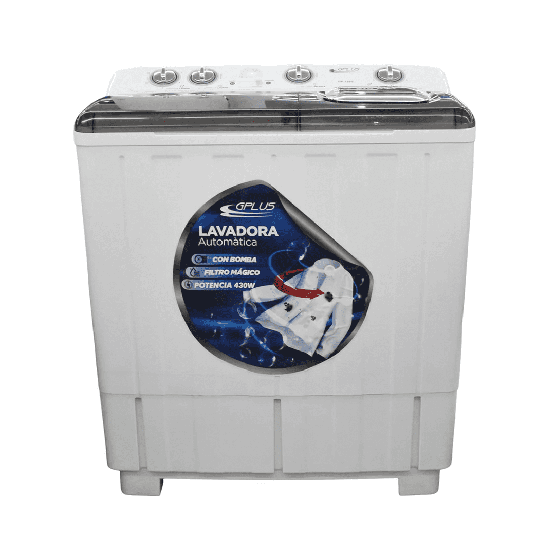 LAVADORA GPLUS DOBLE TINA PG-120S 12KG REF 2863 C/BOMBA SILVER BLACK 110V